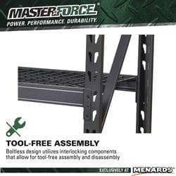 Masterforce® 77"W x 72"H x 24"D 4-Tier Industrial-Duty Shelving Unit ...